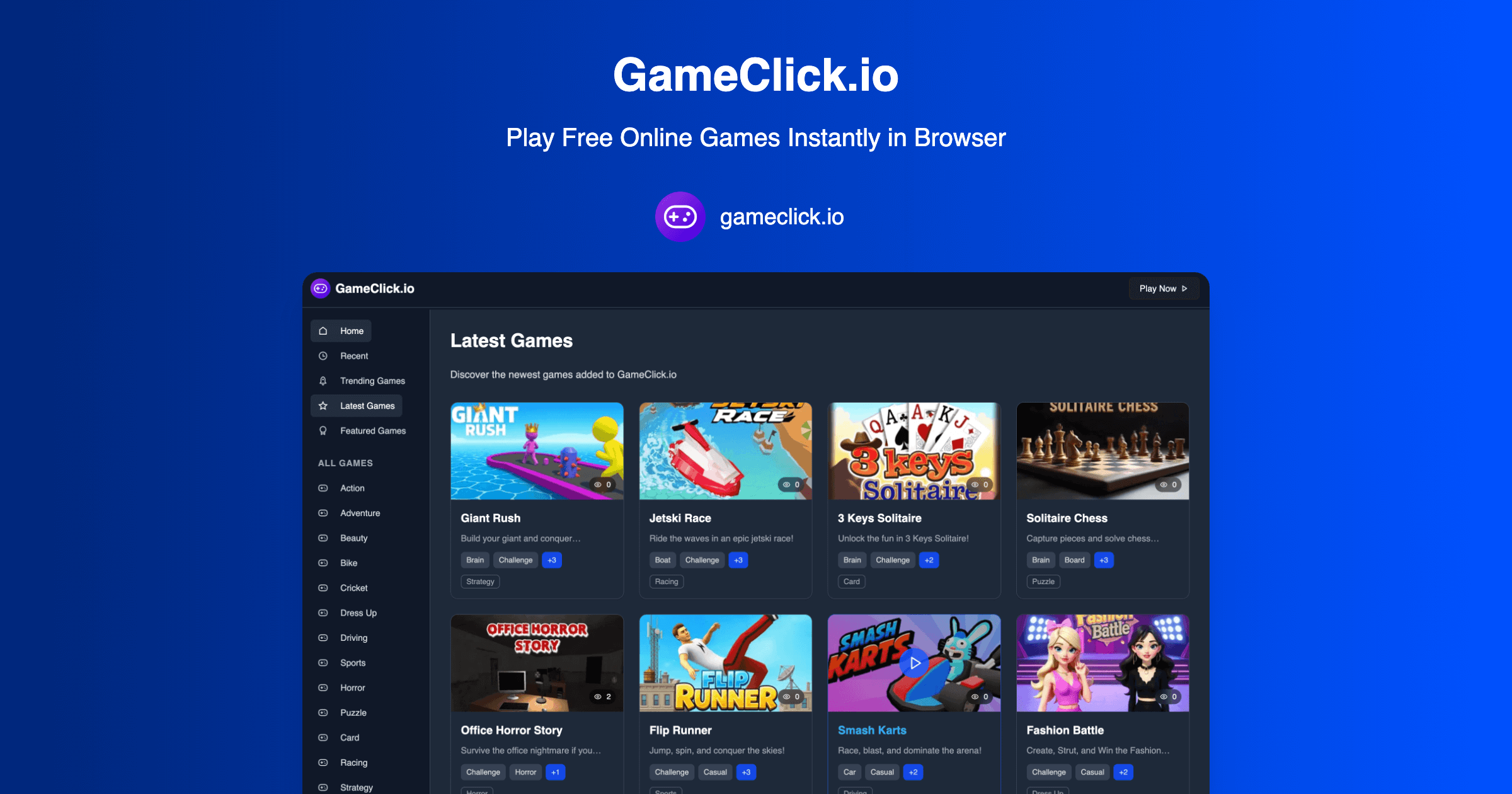 Free Online Games - Play Instantly in Browser | GameClick.io
